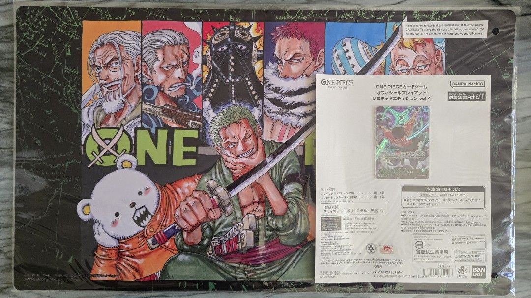 One Piece Card Game Zoro Playmat with Zoro promo leader, Hobbies & Toys ...