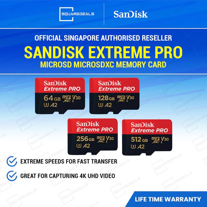 (FREE DELIVERY) SanDisk Extreme Pro 64GB 128GB 256GB 512GB microSD ...