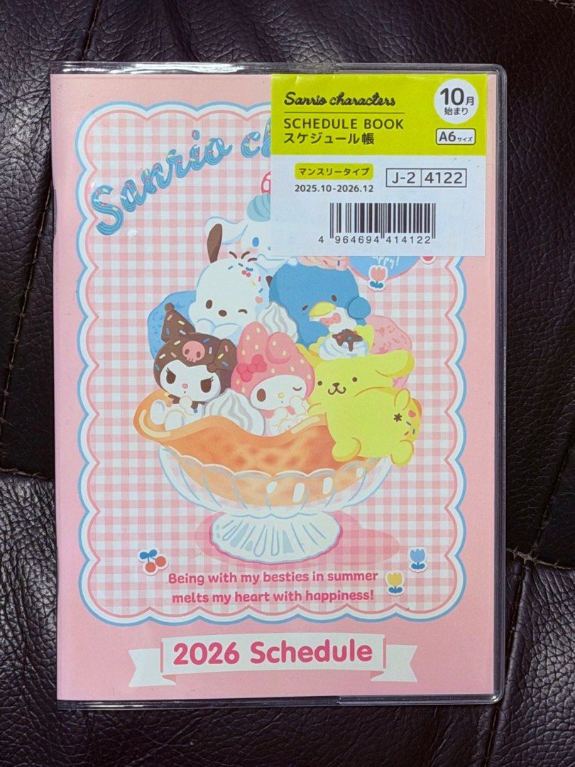 Sanrio 2026 Schedule Book A6, 興趣及遊戲, 手作＆自家設計, 文具 - Carousell