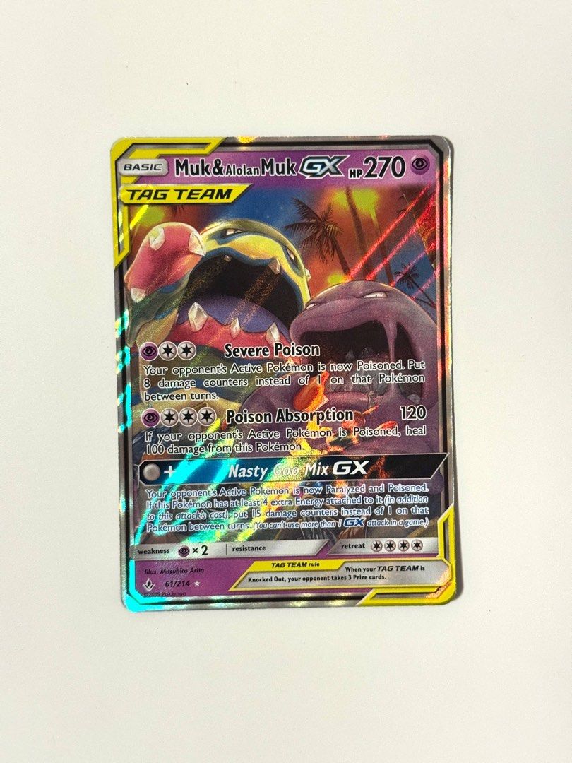 [UNBROKEN BONDS] Muk & Alolan Muk GX Tag Team Pokemon Card, Hobbies ...