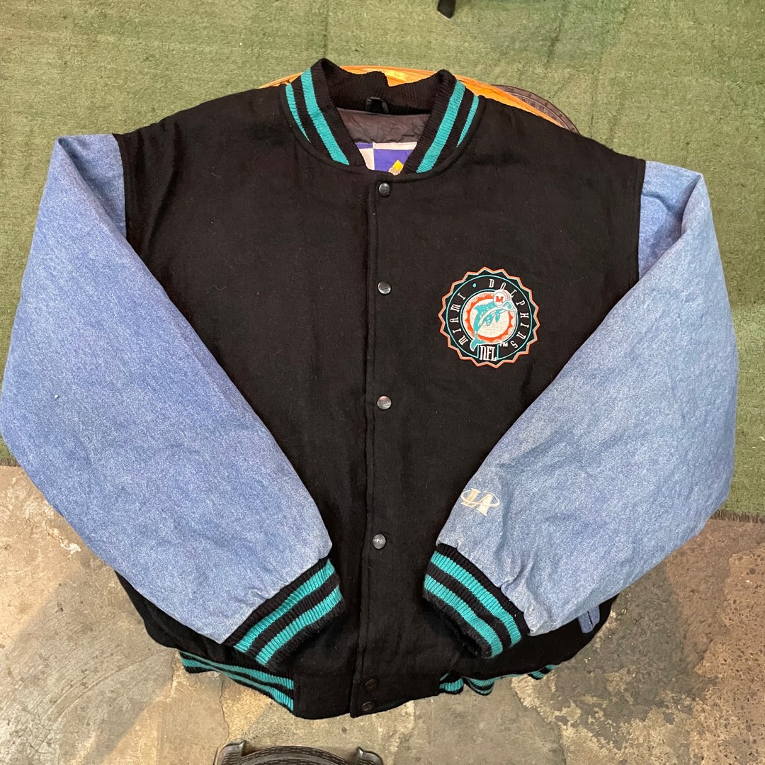 Vintage Miami Dolphins Jacket, Men's Fashion, Coats, Jackets and ...