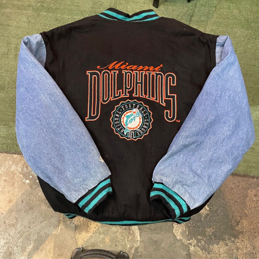 Vintage Miami Dolphins Jacket, Men's Fashion, Coats, Jackets and ...