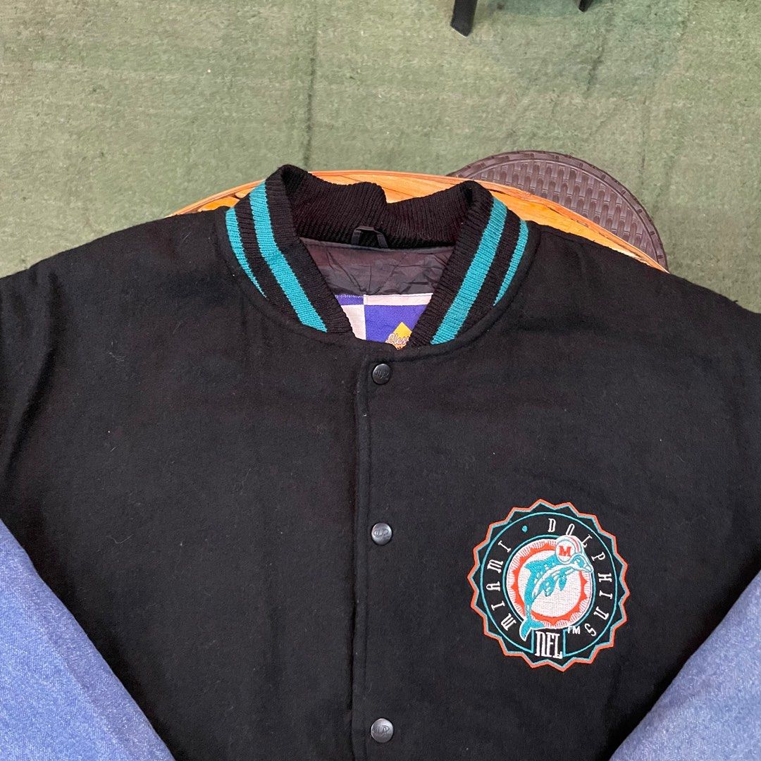 Vintage Miami Dolphins Jacket, Men's Fashion, Coats, Jackets and ...