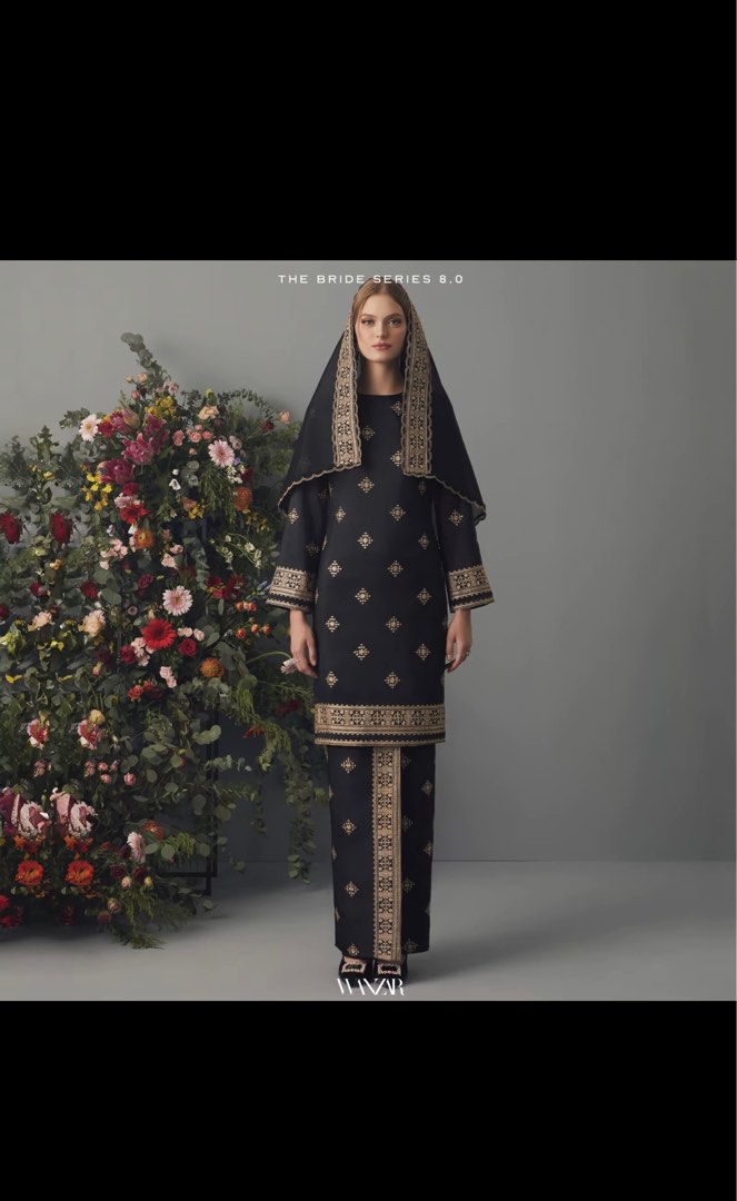 Wanzar The Bride Series 8.0 Chempaqa Baju Kurung in Black, Women's ...