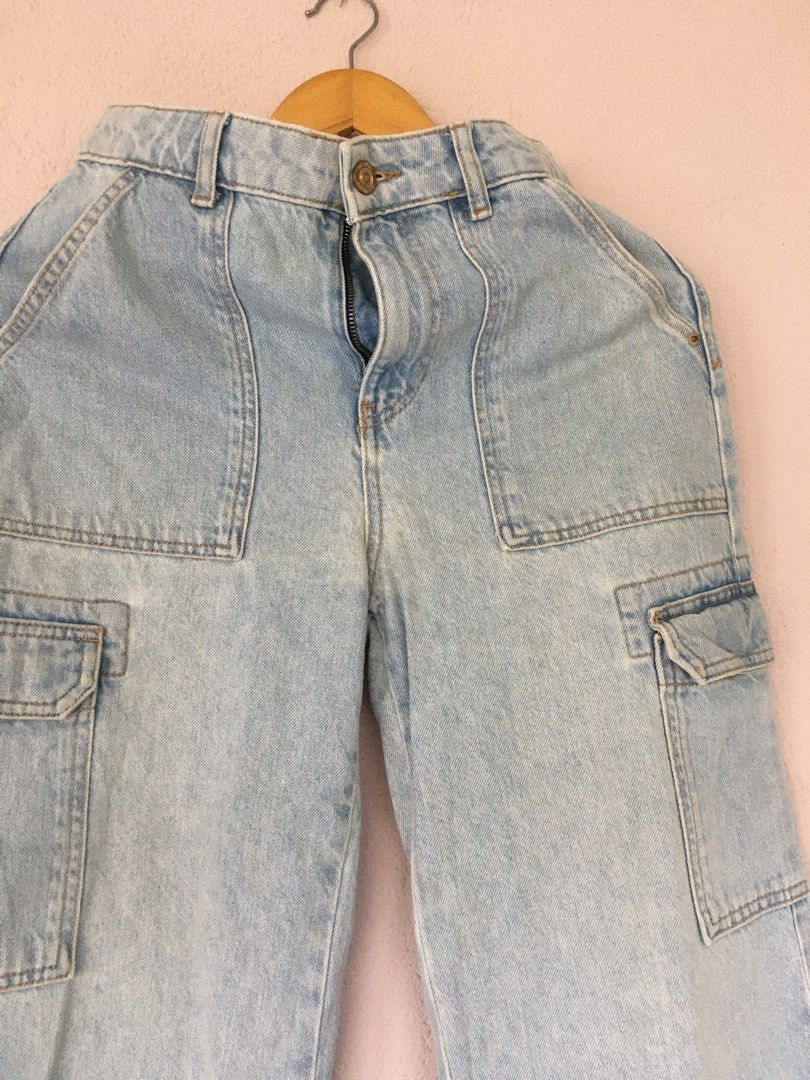 Zara Top and Cargo Jeans combo, Women's Fashion, Tops, Blouses on Carousell