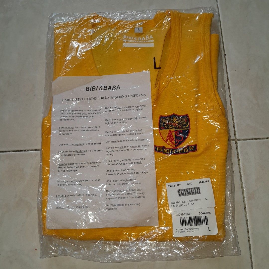ACS Barker Road PE Singlet - Size L, Hobbies & Toys, Stationery & Craft ...