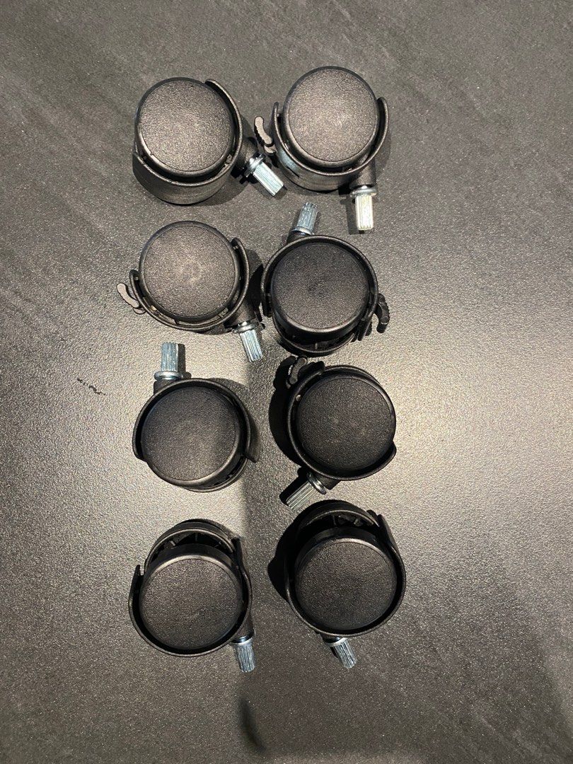 Black Swivel Casters - Set of 8, Furniture & Home Living, Home ...