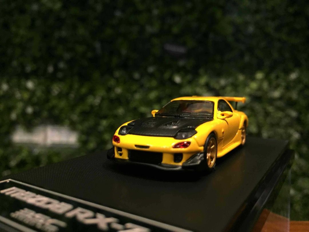 BSC MODEL Mazda RX-7 FD3S RE Amemiya with Open-Hood Yellow with Carbon ...
