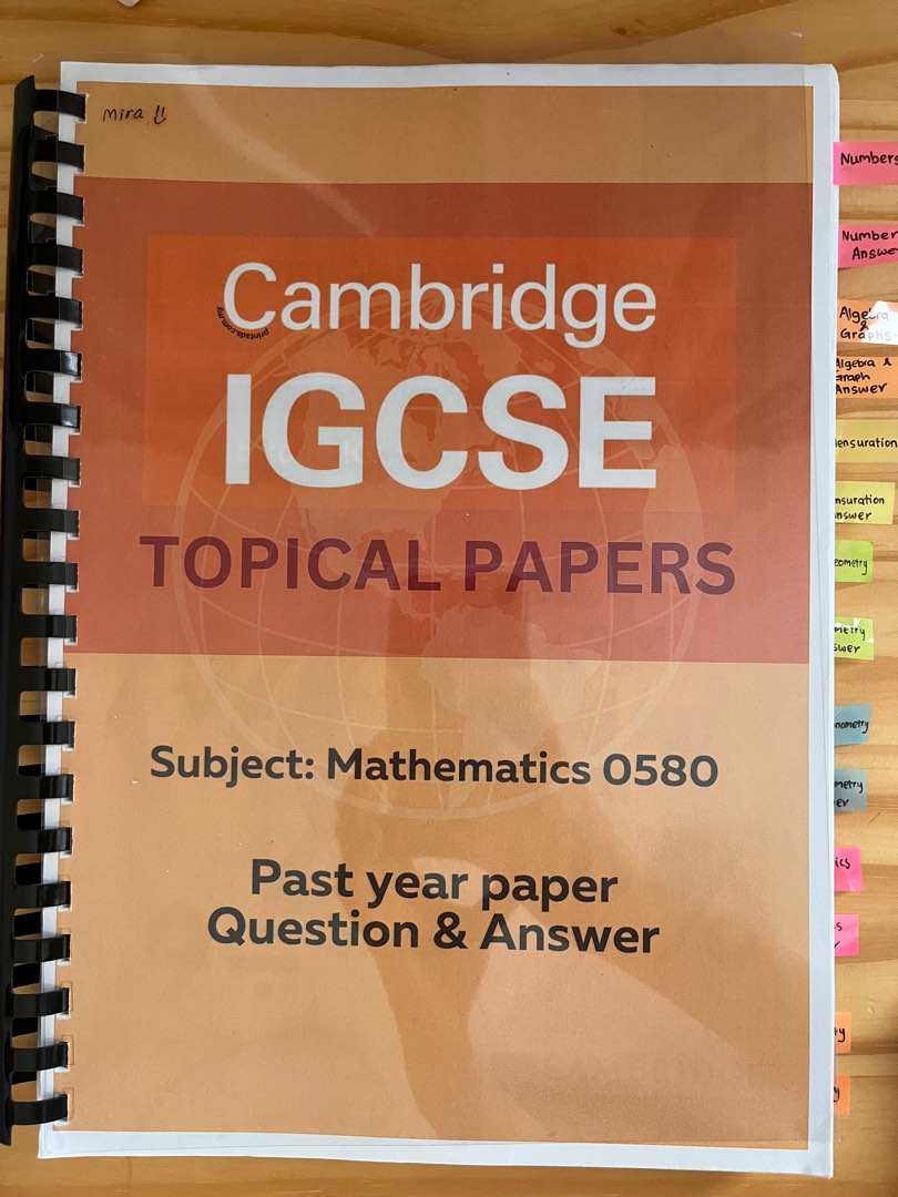 Cambridge IGCSE Mathematics 0580 Topical Papers, Hobbies & Toys, Books ...