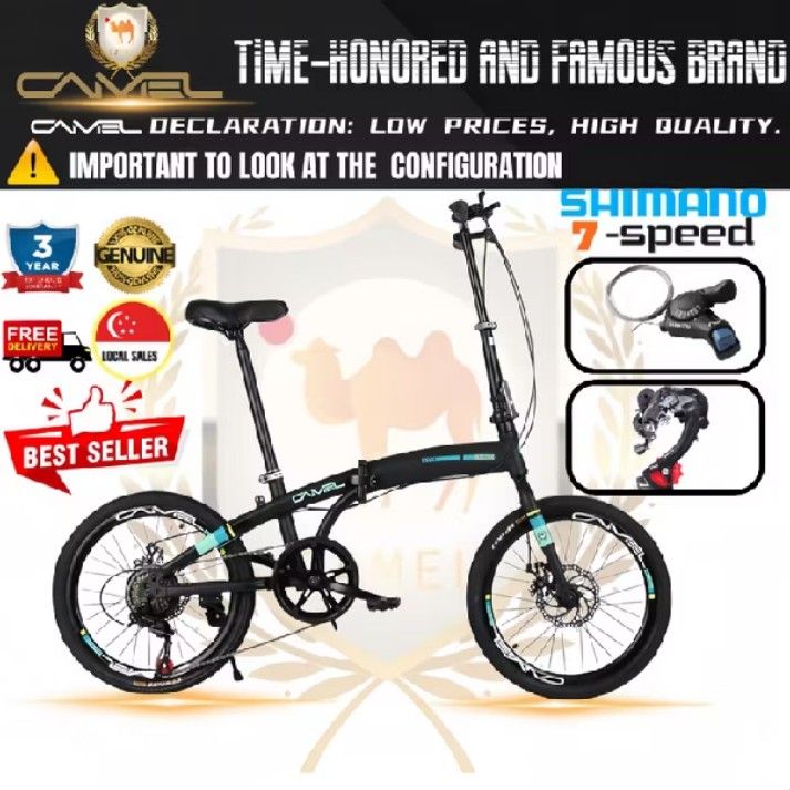 Camel Folding Bike - Shimano 7-Speed, Sports Equipment, Bicycles & Parts, Bicycles on Carousell