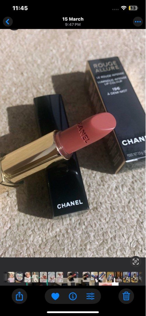 Chanel Rouge Allure 196 A Demi-mot, Beauty & Personal Care, Face ...