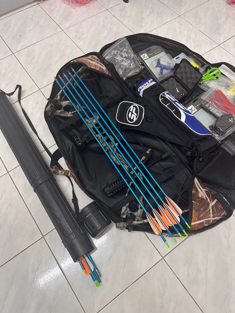 Complete Compound Archery Set - Sanlida X8 Camo 60lb, Sports Equipment ...