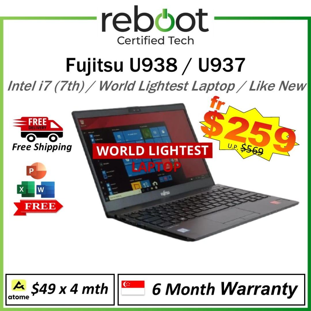 Fujitsu Laptop - Fujitsu U937 - U938 - Up to 512GB SSD - Fast Speed ...