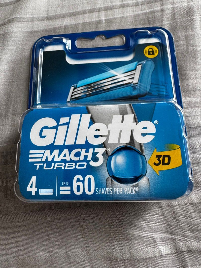 Gillette Mach3 Turbo Razor Blade Refills - 4 Count, Beauty & Personal ...