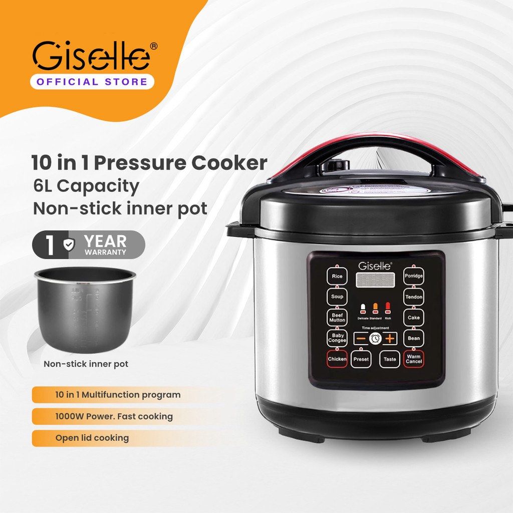 Giselle 10 in 1 Electric Digital Multifunction Pressure Cooker Non ...