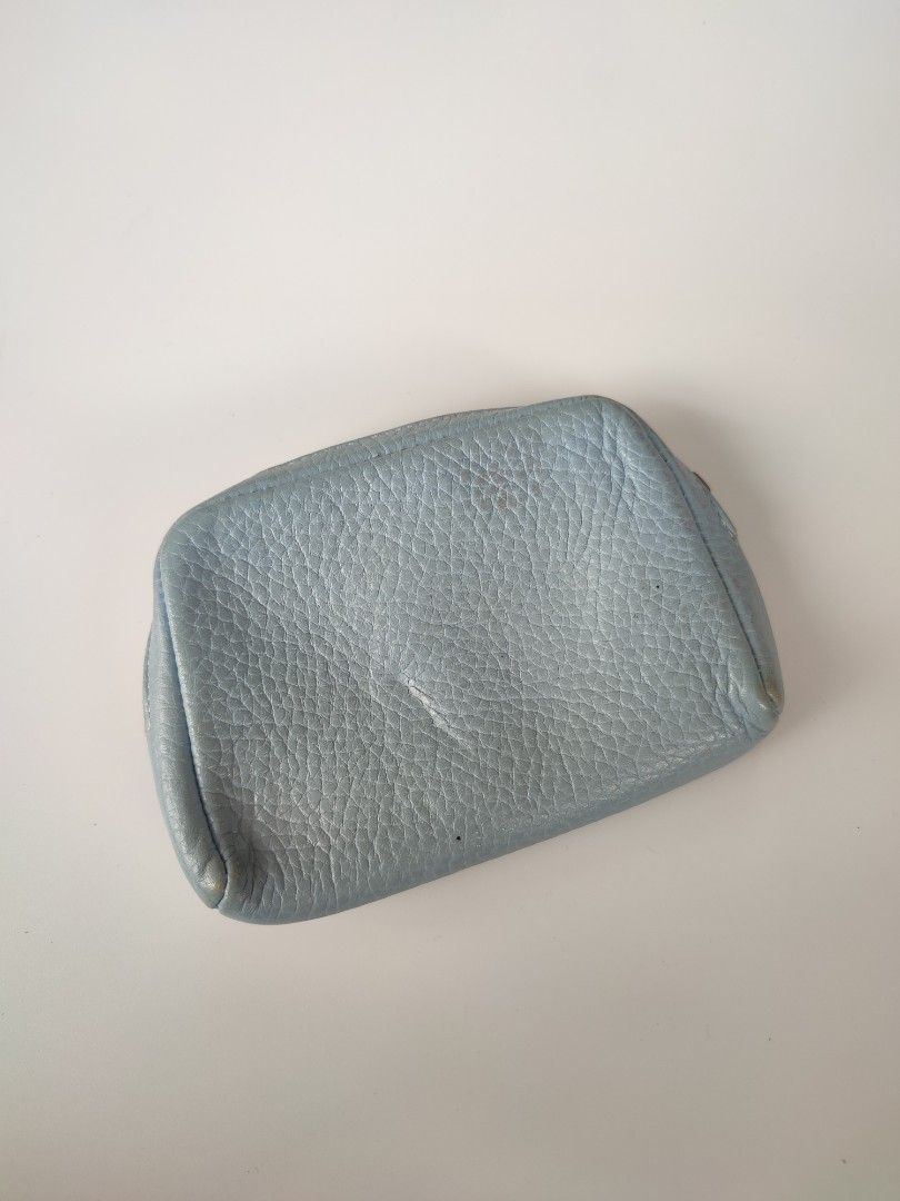 Hermes Blue Leather Coin Purse, Luxury, Bags & Wallets on Carousell