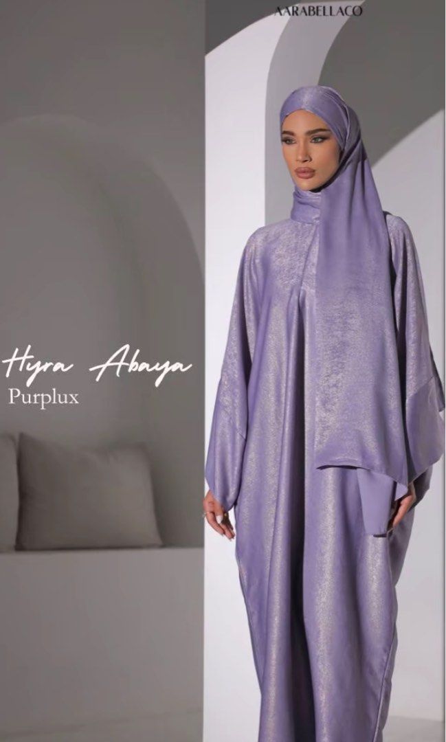 Hyra Abaya in Purplux (inc. shawl and purdah), Women's Fashion, Dresses & Sets, Dresses on Carousell