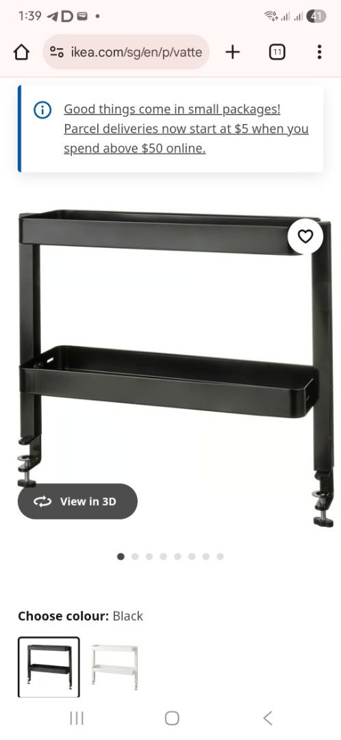 IKEA VATTENKAR Desk Organizer - Black, Furniture & Home Living, Home ...
