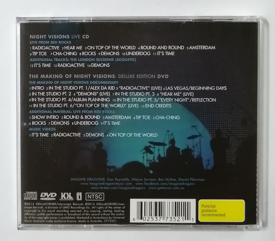 Imagine Dragons Night Visions Live CD+DVD (492), Hobbies & Toys, Music ...