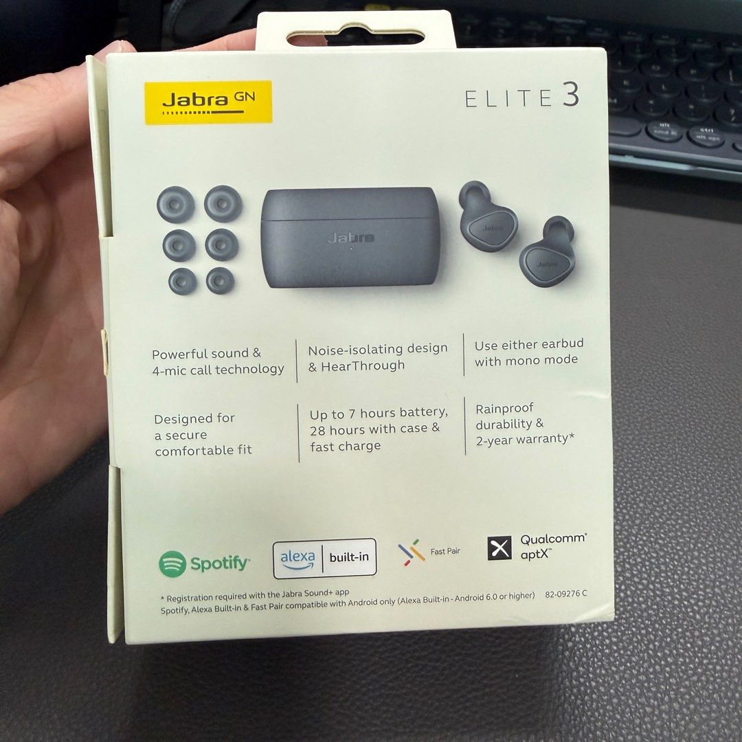 Jabra Elite 3 True Wireless Earbuds - Grey, Audio, Earphones on Carousell