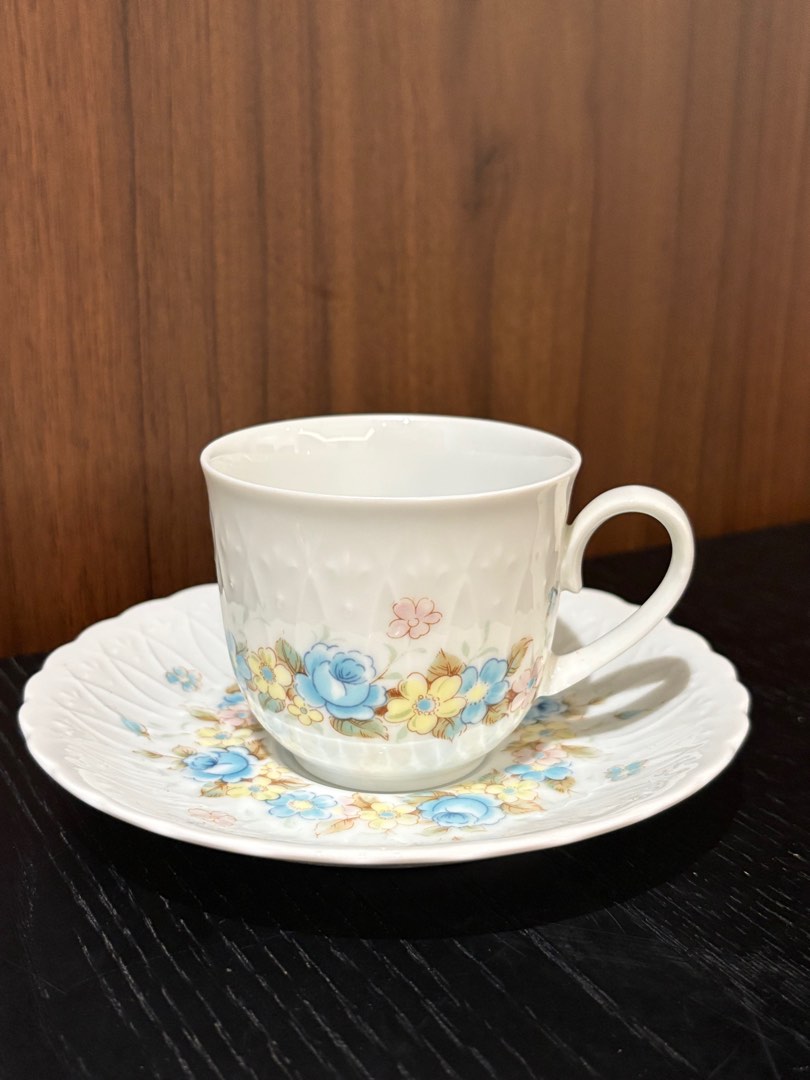 Japanese Hoya White Meadow Tea Cup and Saucer Set, Furniture & Home ...