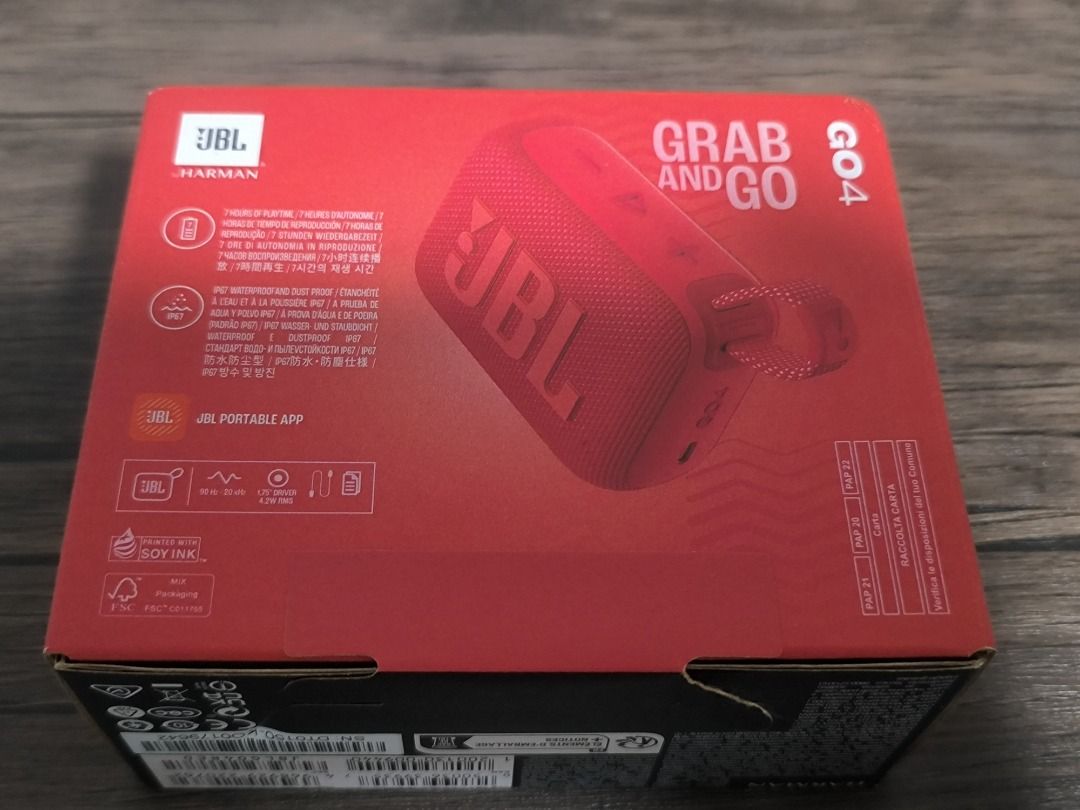 JBL GO4 Portable Bluetooth Speaker - Red, Audio, Soundbars, Speakers & Amplifiers on Carousell