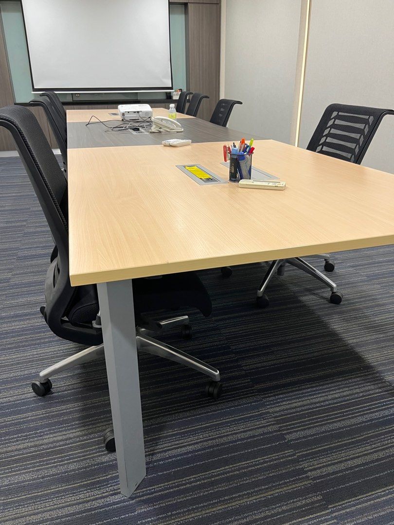 (Pls read descriptions!!) Large Meeting Table with Power Outlets, SELF ...