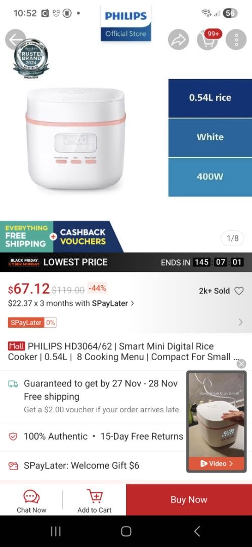 Philips Smart Mini Digital Rice Cooker, TV & Home Appliances, Kitchen ...