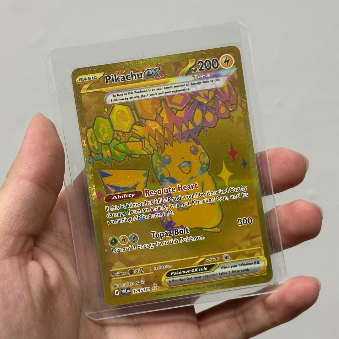 Pikachu Gold #179 Prismatic Evolutions, Hobbies & Toys, Toys & Games on ...