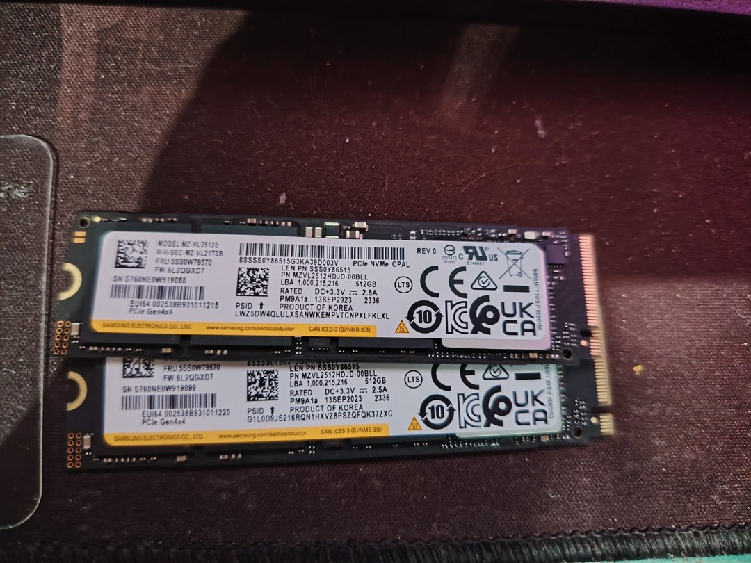 Samsung and WD 512GB NVMe SSDs, Computers & Tech, Parts & Accessories ...