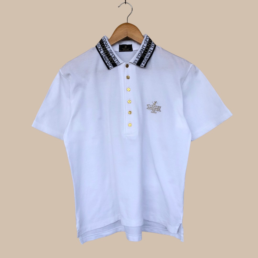 Vintage vtg twenty one century brand made in japan small logo polo ...