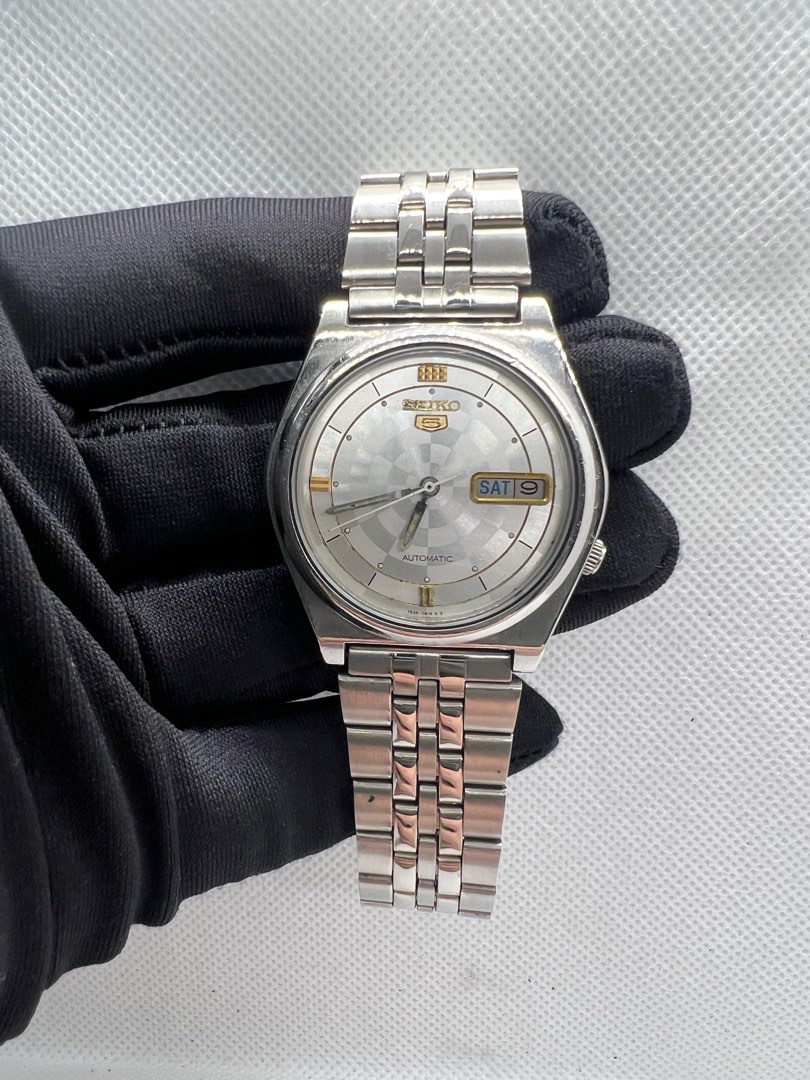 Vintage Seiko Sunburst Checkered Dial, Gold Quarter Indices, Men's ...
