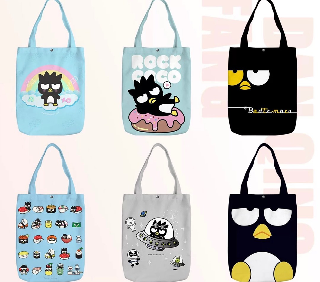 xo仔 實用袋 Bad Badtz-Maru 公仔 收納袋 環保袋 酷企鵝 單肩包 tote bag 卡通 雜物袋 生日禮物 送禮 聖誕禮物 ...