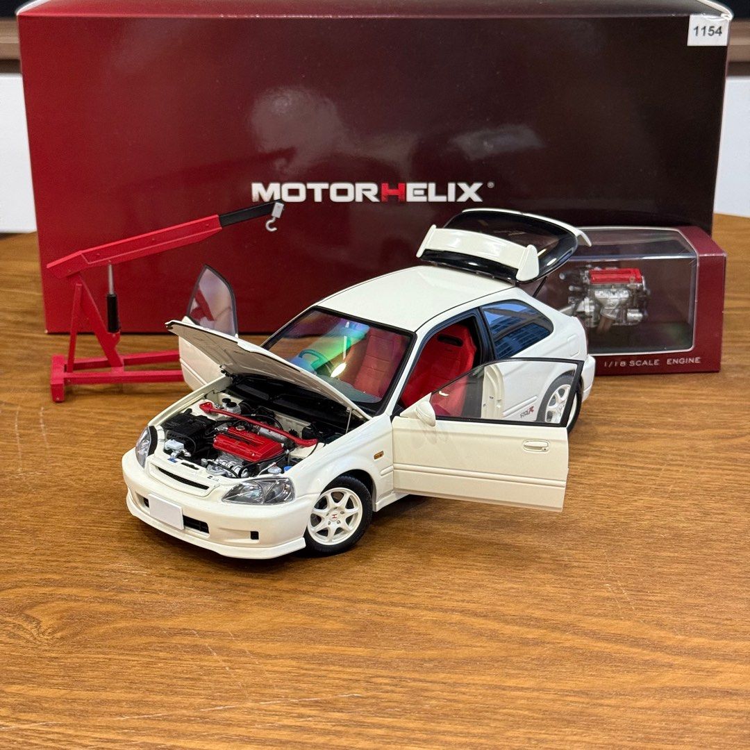 1/18 Motorhelix Honda Civic Type R EK9 Championship White Model Car ...