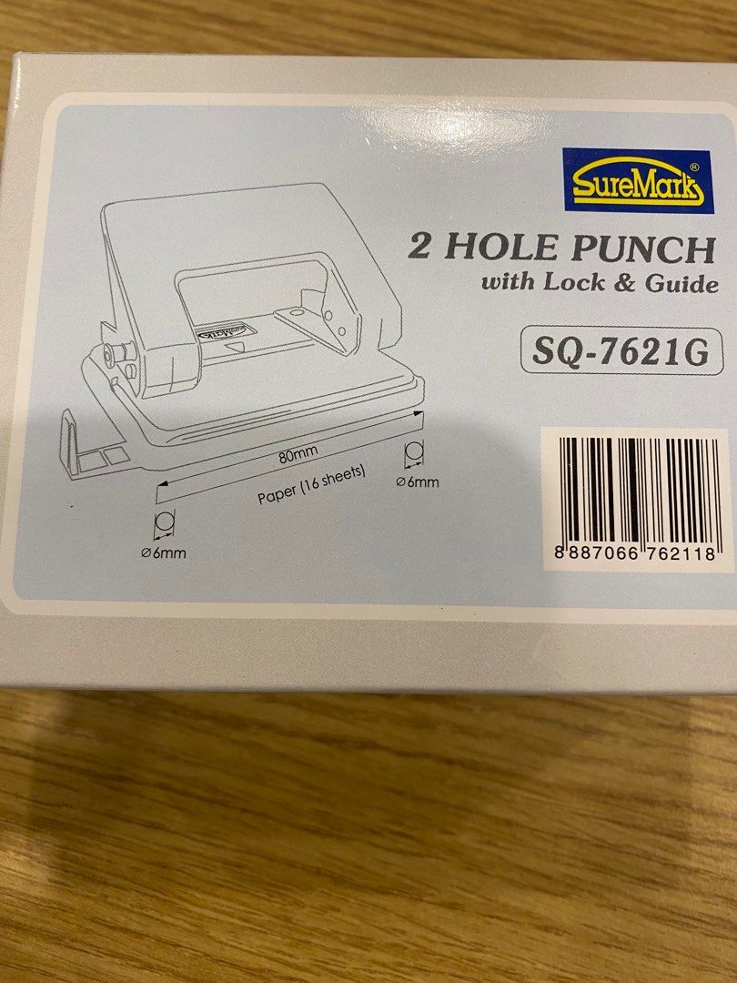 2 Hole Punch with lock & Guide, Hobbies & Toys, Stationery & Craft ...