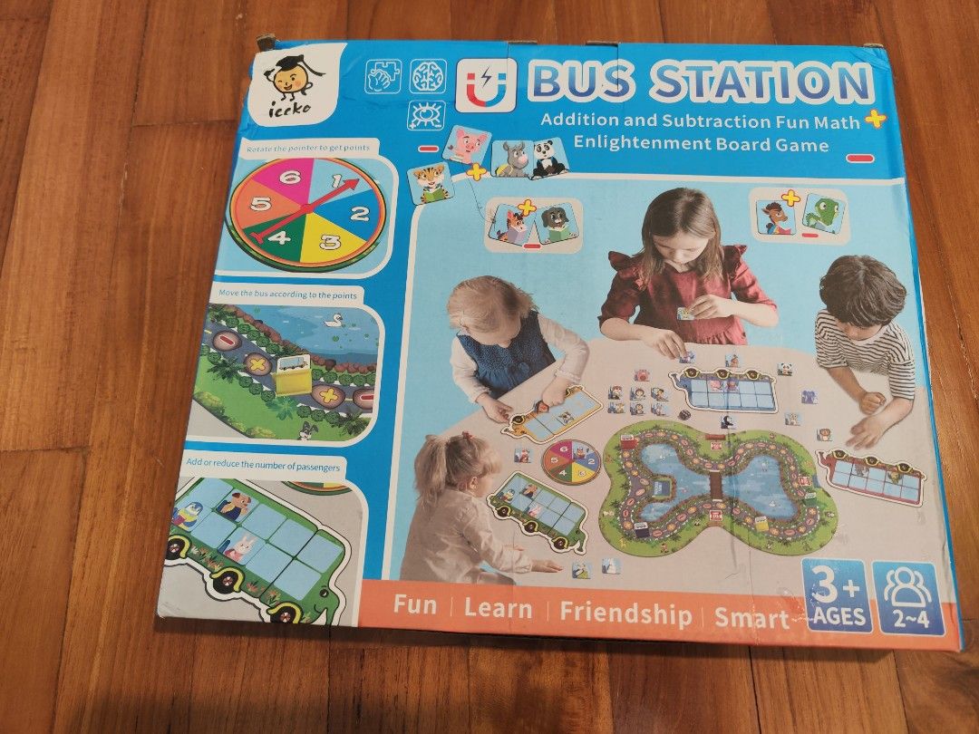 3+ years old Bus Stop Bus Station board game (animal themed) - learn ...
