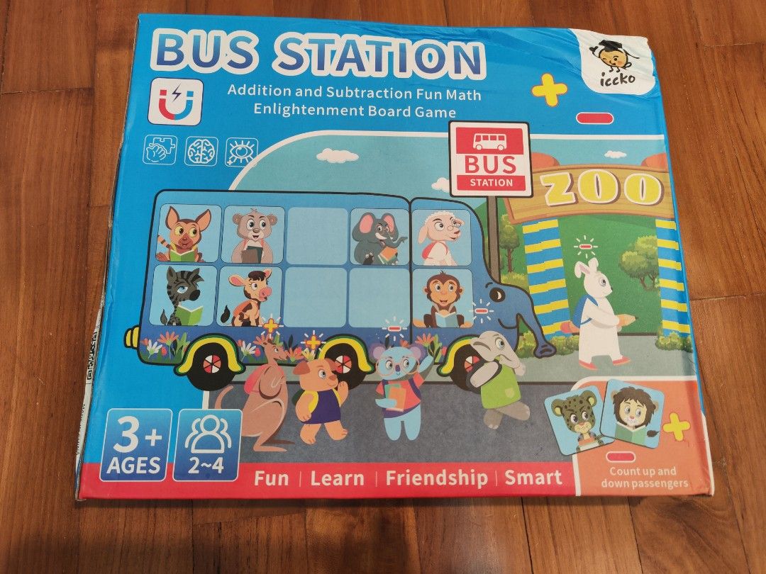 3+ years old Bus Stop Bus Station board game (animal themed) - learn ...