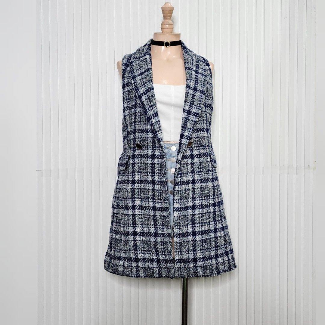 🍁 Z A R A 🍁 Tweed vest 🍁 Small (USXS) 🍁 B: 32in 🍁 Lined 🍁 700php 🍁, Women's Fashion, Coats ...