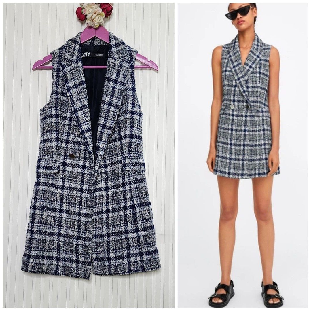 🍁 Z A R A 🍁 Tweed vest 🍁 Small (USXS) 🍁 B: 32in 🍁 Lined 🍁 700php 🍁, Women's Fashion, Coats ...