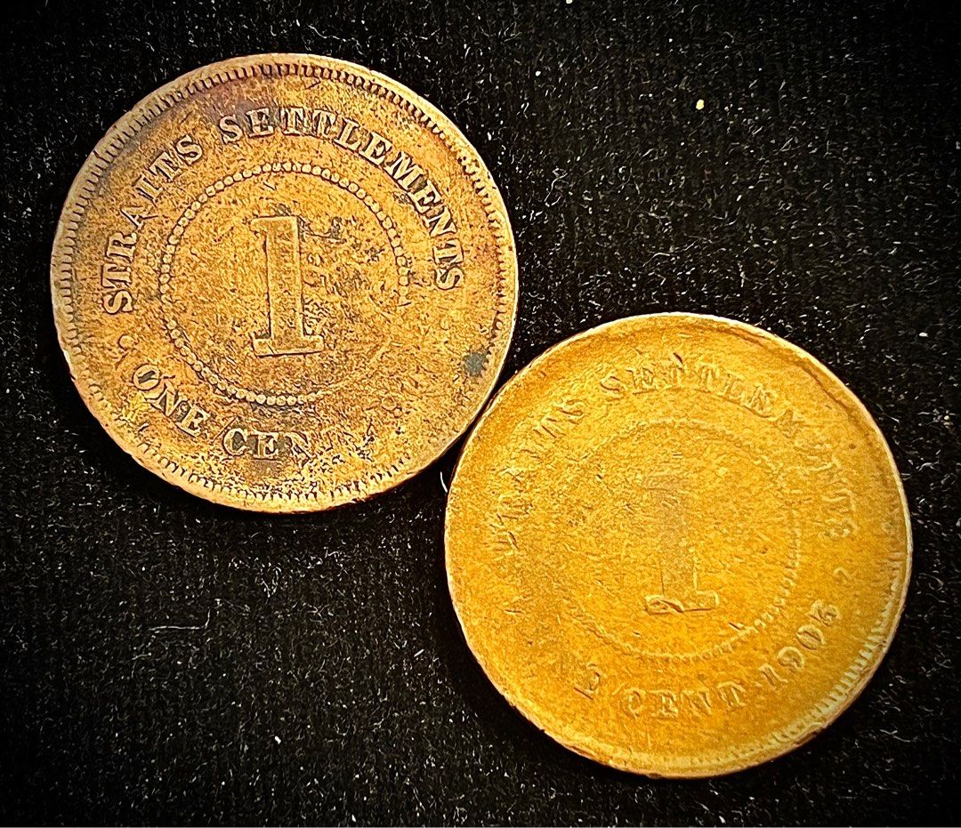 1903 & 1906 Pair of Olden British Straits Settlements King Edward VII ...