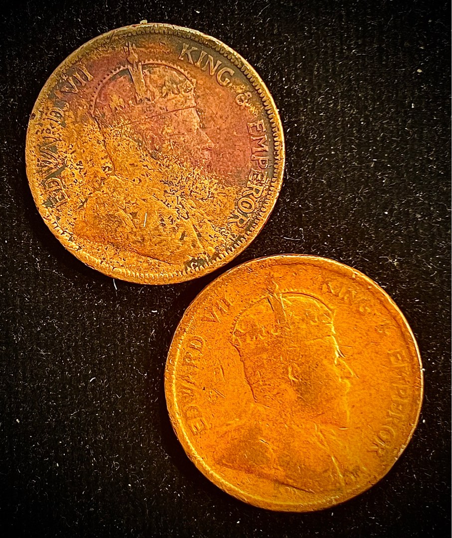 1903 & 1906 Pair of Olden British Straits Settlements King Edward VII ...