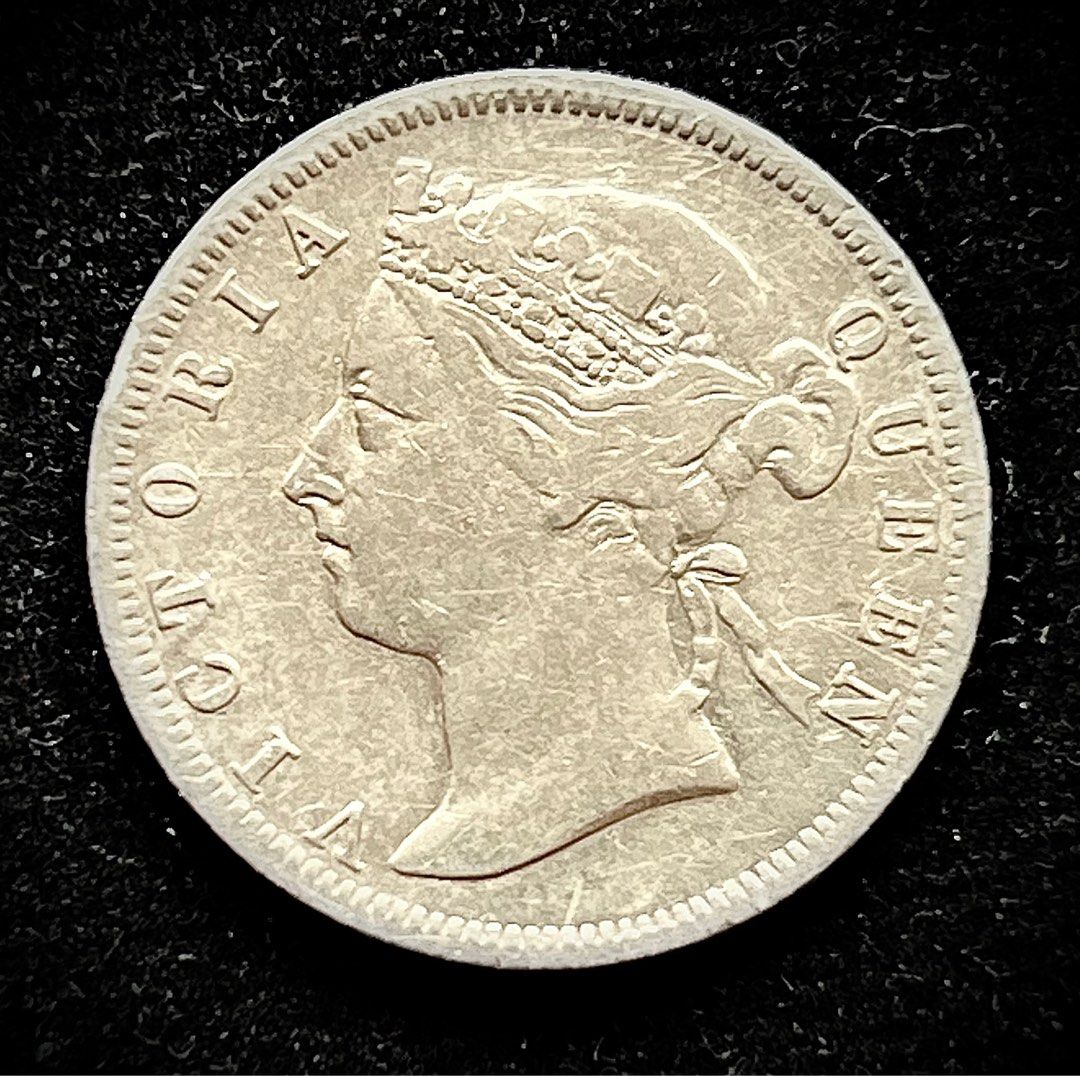 1901 Olden British Straits Settlements Queen Victoria 20-Cents Silver ...