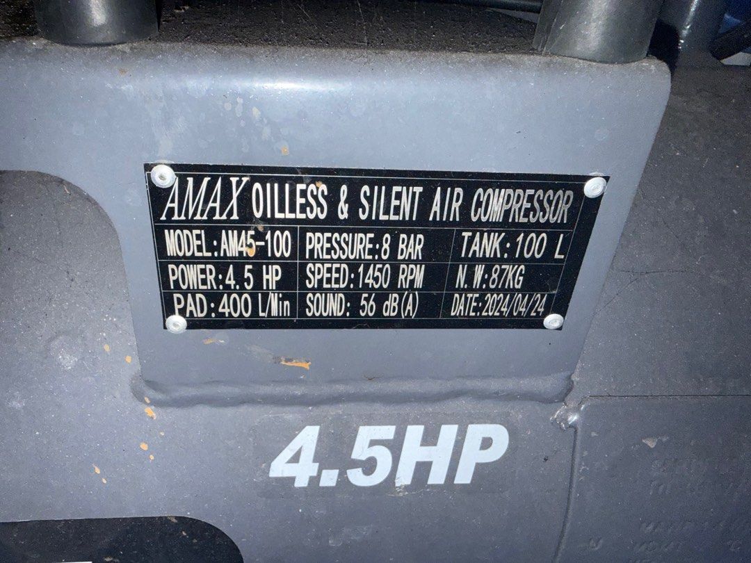 AMAX Oil-less & Silent Air Compressor AM45-100, TV & Home Appliances ...