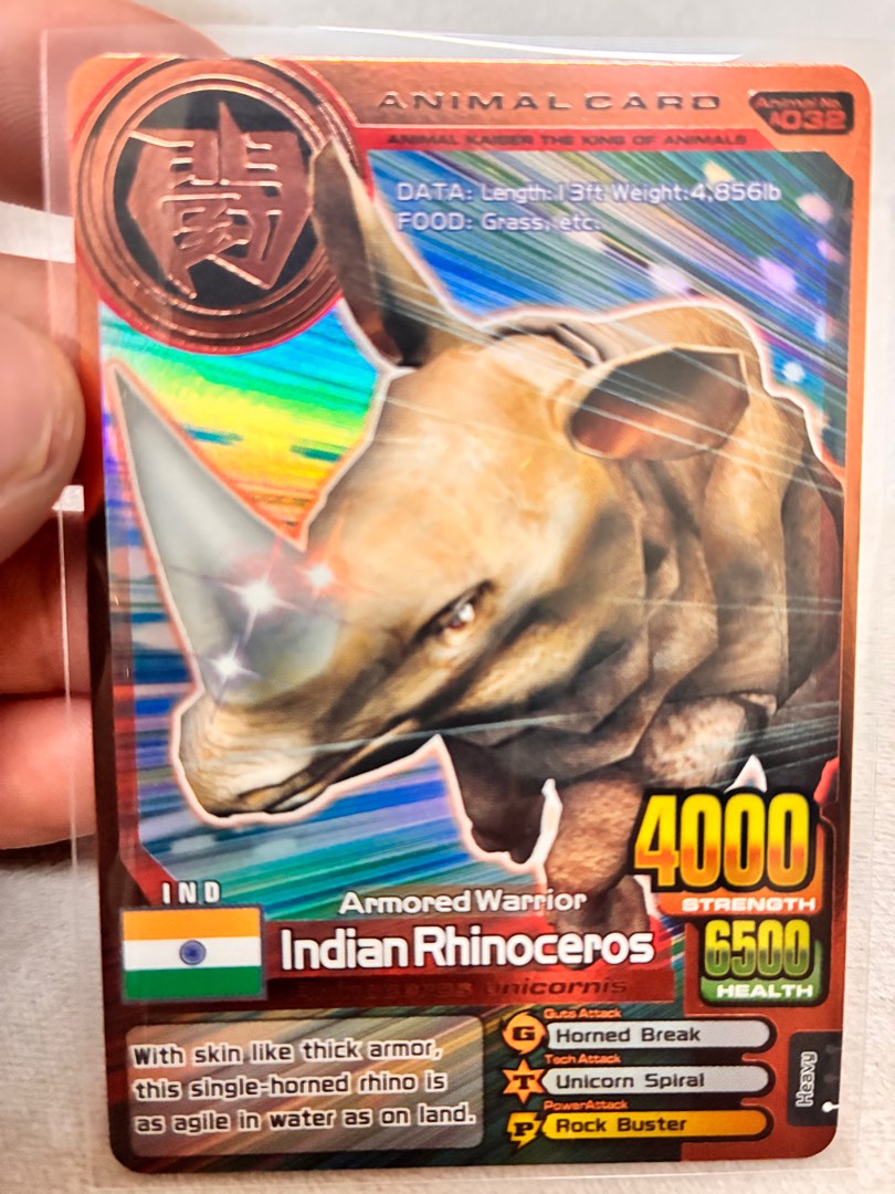 Animal Kaiser + Indian Rhinoceros Bronze Card, Hobbies & Toys, Toys ...