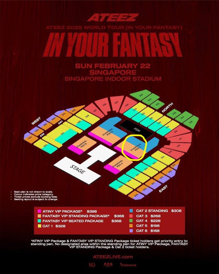ATEEZ 2026 World Tour - Fantasy VIP Pen C Tickets, Tickets & Vouchers ...