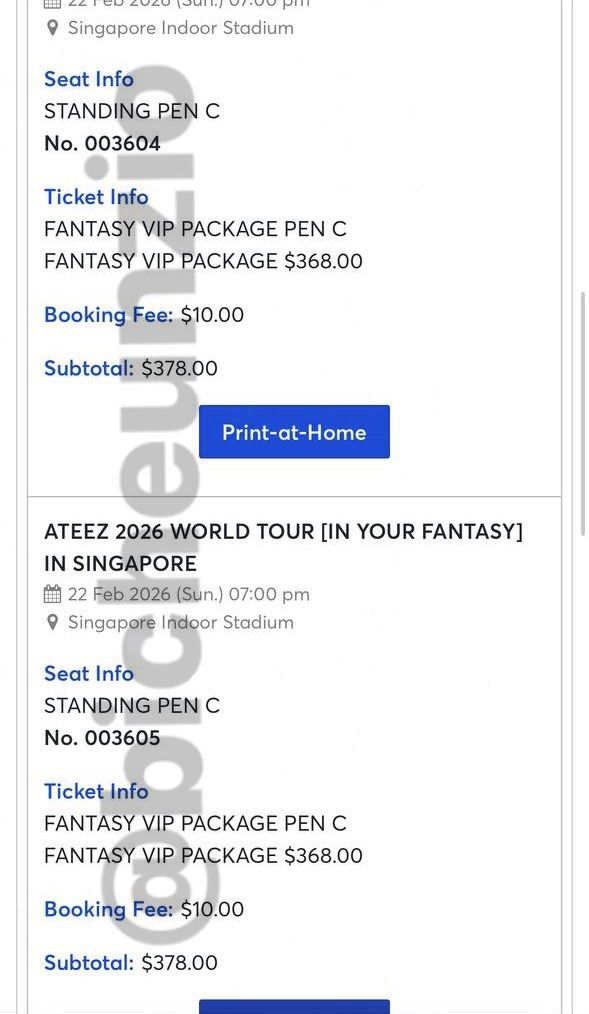 ATEEZ 2026 World Tour - Fantasy VIP Pen C Tickets, Tickets & Vouchers ...