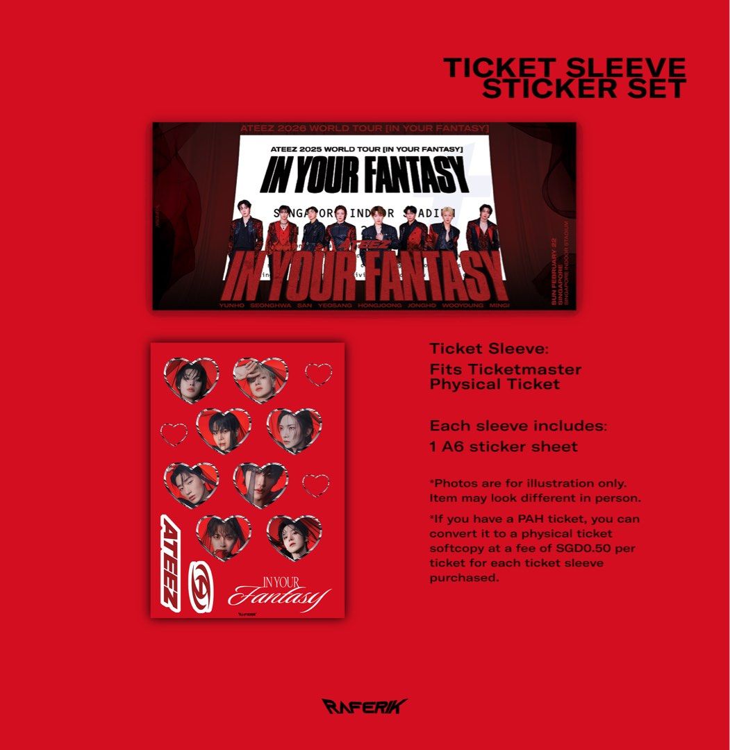 ATEEZ Ticket Sleeve for Singapore Concert, Hobbies & Toys, Memorabilia ...
