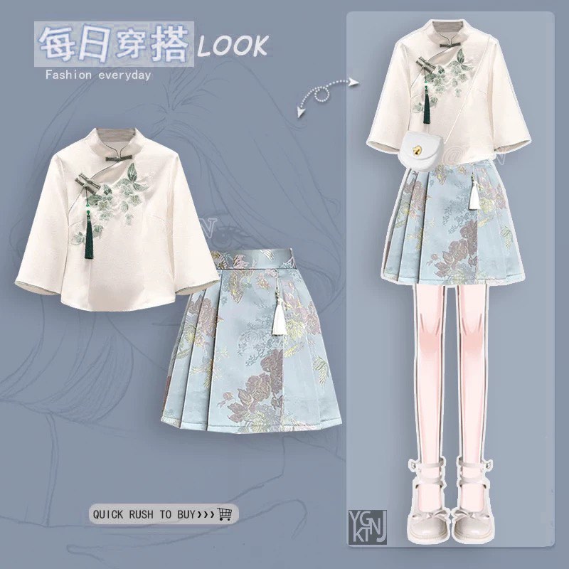CNY modern Cheongsam set, Women's Fashion, Dresses & Sets, Sets or ...