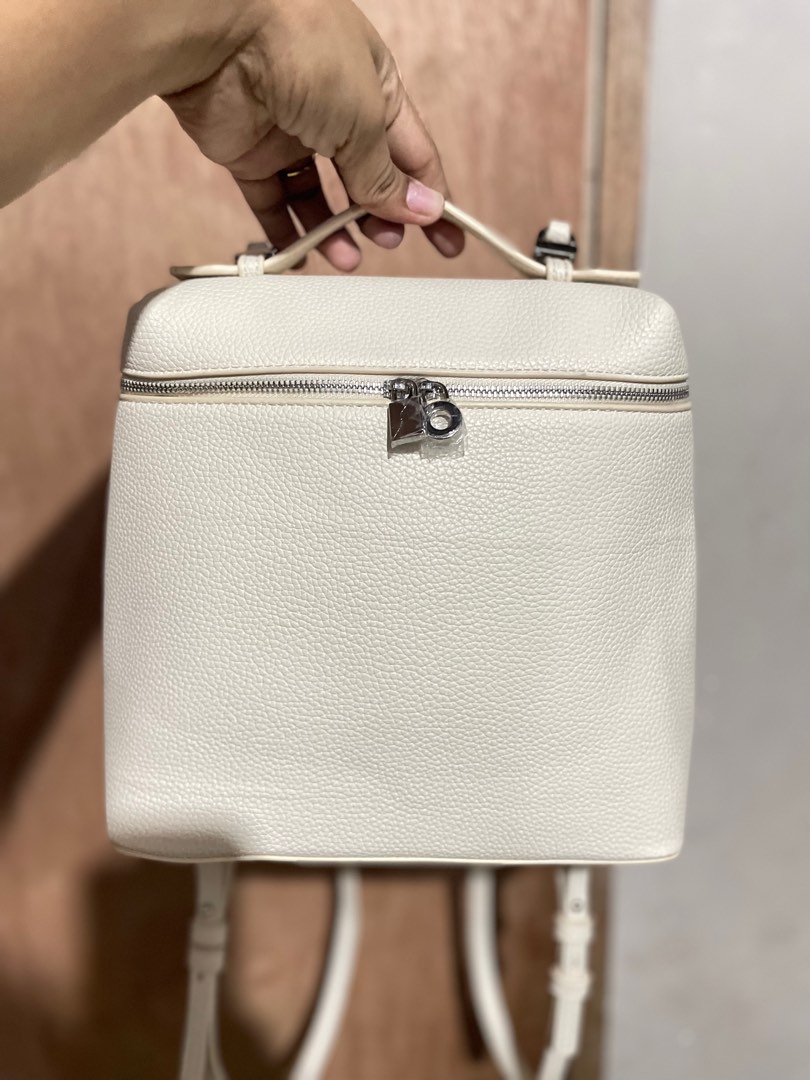 Cream-colored Backpack with Top Handle, Women's Fashion, Bags & Wallets ...