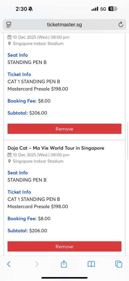 Doja Cat - Ma Vie World Tour in Singapore - Standing Pen B, Tickets ...